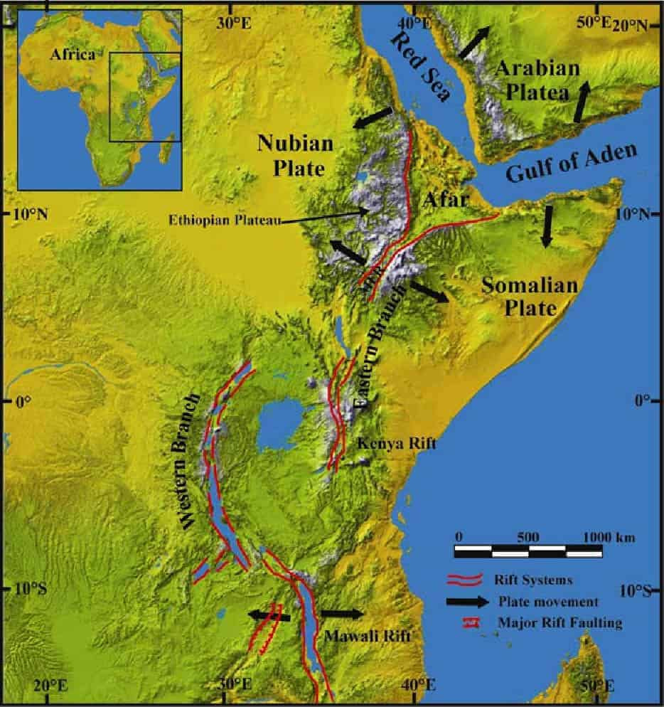 Map Of The Great Rift Valley In Africa