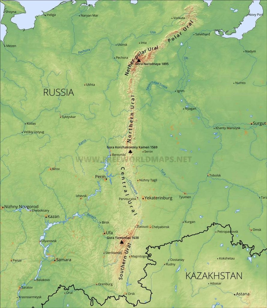Mountain Russia Map K64 Western Russia :: Maps Of Countries